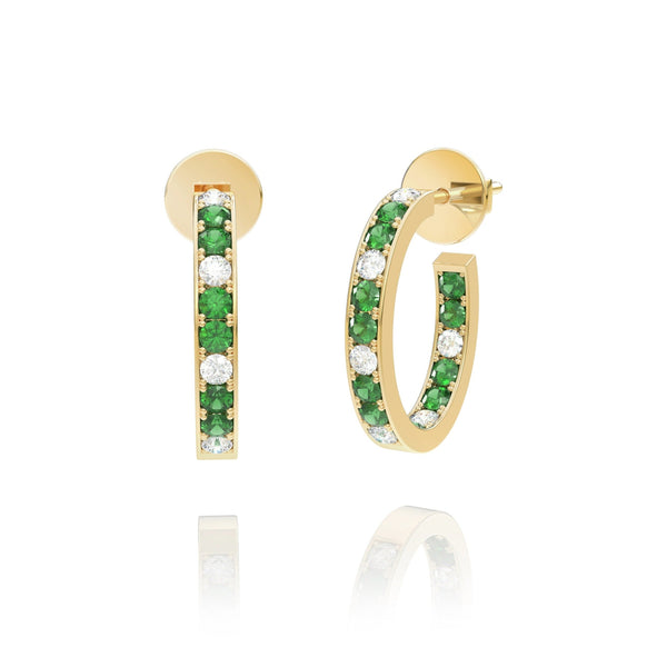 Emerald Hoop Earrings ShaikhaFakhro